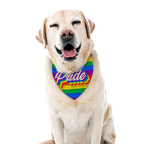 Pride Day Dog Bandana Rainbow LGBT Triangle Dog Scarf Adjustable Accessories for Small Medium Dogs Cats Pets