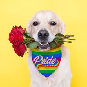 Pride Day Dog Bandana Rainbow LGBT Triangle Dog Scarf Adjustable Accessories for Small Medium Dogs Cats Pets