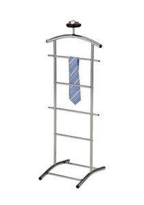 kb designs - suit & tie freestanding valet stand clothing organizer rack, chrome