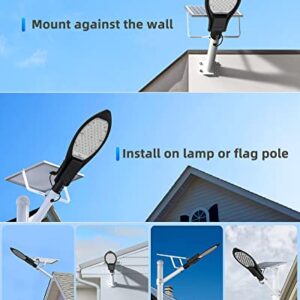 LED Solar Street Lights Outdoor Waterproof,A-ZONE Modern Leaf Shape 500W Dusk to Dawn Solar Street Lamp Remote Control Light 30000 Lumens with Separate Panel for Backyard,Parking Lot,Garage