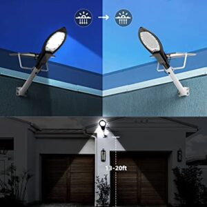 LED Solar Street Lights Outdoor Waterproof,A-ZONE Modern Leaf Shape 500W Dusk to Dawn Solar Street Lamp Remote Control Light 30000 Lumens with Separate Panel for Backyard,Parking Lot,Garage