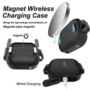 Compatible for AirPods 3rd Generation, Waterproof,Support MagSafe Wireless Charging, Anti-Lost,Visible Charging Light. (Black)