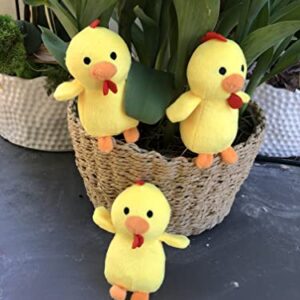 Glow Pups 3 Pack Plush Chicken Toys with Squeaker for Small Dogs, Replacement Chicken Toys Hide and Seek Egg Toy (3 Pack of Replacement Chickens)