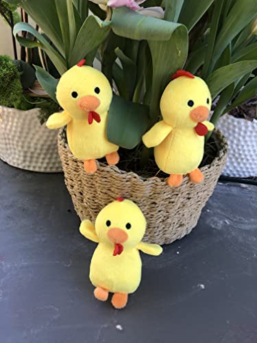 Glow Pups 3 Pack Plush Chicken Toys with Squeaker for Small Dogs, Replacement Chicken Toys Hide and Seek Egg Toy (3 Pack of Replacement Chickens)