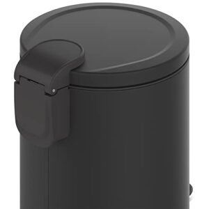 Innovaze 3.2 Gal./12-Liter and 0.8 Gal./3 Liter Stylish Round Black Metal Step-on Trash Can Set