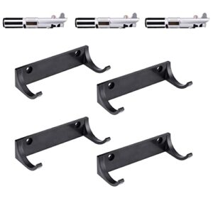 lekusha lightsaber hilt wall mount holder light saber hilt display rack hook stand, compatible for any lightsaber hilt, black pack of 4