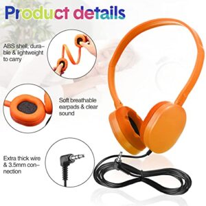 18 Pack Kids Headphones Bulk Class Headphones for Classroom School Students Headphones Individually Wrapped Adjustable over Ear Head Earbuds Headphones with Wire for Girls Boys Adults (Multicolor)