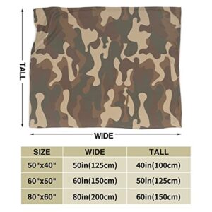 Perinsto Camouflage Military Throw Blanket Ultra Soft Warm All Season Camo Decorative Fleece Blankets for Bed Chair Car Sofa Couch Bedroom 50"X40"