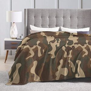 Perinsto Camouflage Military Throw Blanket Ultra Soft Warm All Season Camo Decorative Fleece Blankets for Bed Chair Car Sofa Couch Bedroom 50"X40"