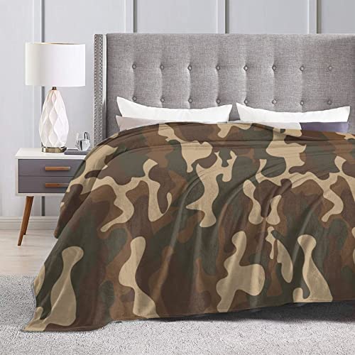 Perinsto Camouflage Military Throw Blanket Ultra Soft Warm All Season Camo Decorative Fleece Blankets for Bed Chair Car Sofa Couch Bedroom 50"X40"