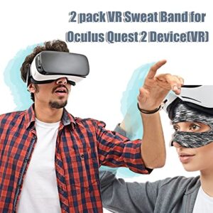 Jo. Devivre VR Mask Sweat Band VR Sweat Mask Face Cover for Oculus Quest 2 ,Virtual Reality Workouts, Supernatural Size Adjustable with Strap Closure (Grey, 2 Pack)