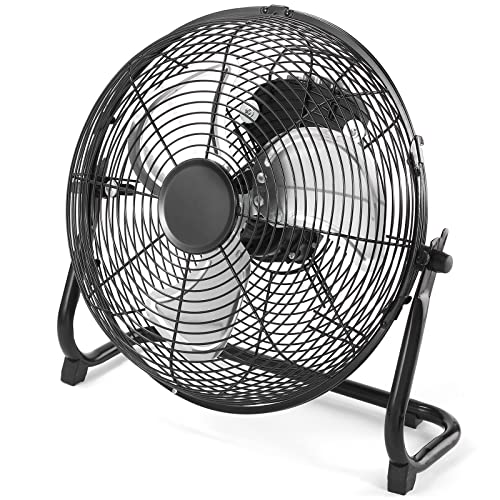 BREEZE LIVING 12 Inch 3-Speed High Velocity Heavy Duty Metal Industrial Floor Fans Oscillating Quiet for Home, Commercial, Residential, and Greenhouse Use, Outdoor/Indoor