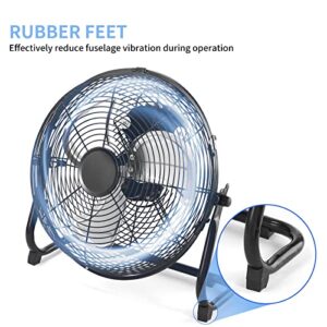 BREEZE LIVING 12 Inch 3-Speed High Velocity Heavy Duty Metal Industrial Floor Fans Oscillating Quiet for Home, Commercial, Residential, and Greenhouse Use, Outdoor/Indoor