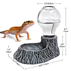 MINYULUA Reptile Automatic Water Dispenser Amphibians Water Bowl Terrarium Waterfall for Tortoise Lizard Chameleon Turtle Frog Spider Gecko Pet Supplies