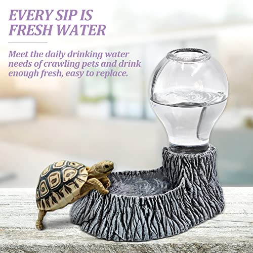 MINYULUA Reptile Automatic Water Dispenser Amphibians Water Bowl Terrarium Waterfall for Tortoise Lizard Chameleon Turtle Frog Spider Gecko Pet Supplies