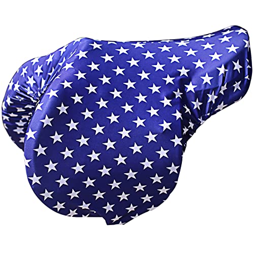 Harrison Howard Stretchy Saddle Cover Keep Saddle Scratch-and-Dust Free Multi-Prints Dressage Saddle Cover-Lined Stars