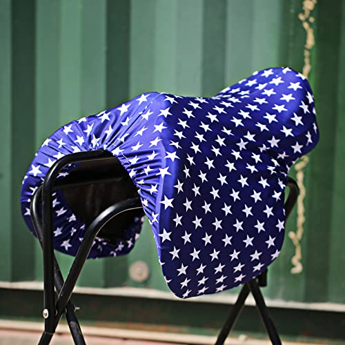 Harrison Howard Stretchy Saddle Cover Keep Saddle Scratch-and-Dust Free Multi-Prints Dressage Saddle Cover-Lined Stars