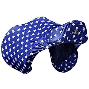 Harrison Howard Stretchy Saddle Cover Keep Saddle Scratch-and-Dust Free Multi-Prints Dressage Saddle Cover-Lined Stars