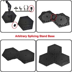 TWKUPWO Hobby Model Action Base Display Stand, Gundam Model Stand Action Figure Stand Compatible with MG RG HG Universal Models Stand (3sets Black)