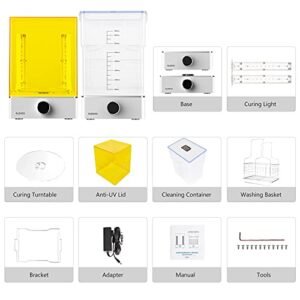 ELEGOO Mercury X Bundle with Separate Washing Station and Curing Station and ELEGOO ABS-Like 3D Printer Resin LCD UV-Curing Resin Grey 500g