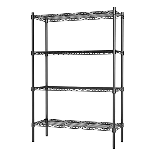 SZQINJI Bundle of 3-Shelf Storage Wire Shelves and 4-Shelf Storage Wire Shelves Black