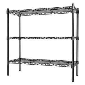 SZQINJI Bundle of 3-Shelf Storage Wire Shelves and 4-Shelf Storage Wire Shelves Black