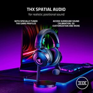 Razer Kraken V3 Pro HyperSense Wireless Gaming Headset w/Haptic Technology: Triforce Titanium 50mm Drivers -THX Spatial Audio - Hyperspeed Wireless - Fabric & Leatherette Memory Foam Cushions(Renewed)