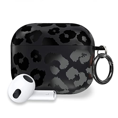 Velvet Caviar AirPods 3rd Generation Case Cute Protective Cover - Compatible with Apple AirPods 3 Case for Women with Keychain - 2021 Gen 3 (Black Leopard)