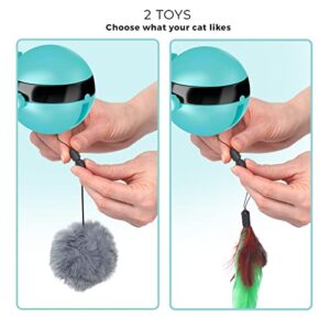 FunPetz Interactive Cat Toys for Indoor Cats - Automatic 2-in-1 Feather Cats Toys for Endless Play - Electronic Kitten Toys with Smart Shut-Off - Robotic Pet Toys with Feather Replacements