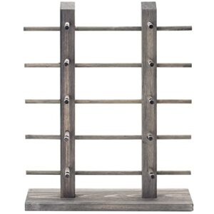 MyGift Sunglasses Display Stand, Vintage Gray Wood Tabletop Eyeglass Storage Rack, Holds up to 10 Pairs of Eyewear