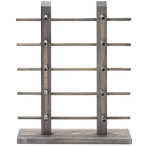 MyGift Sunglasses Display Stand, Vintage Gray Wood Tabletop Eyeglass Storage Rack, Holds up to 10 Pairs of Eyewear