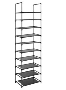 easyhouse 10 tier metal shoe rack for entryway, closet,bedroom, narrow tall shelf organizer for space saving storage