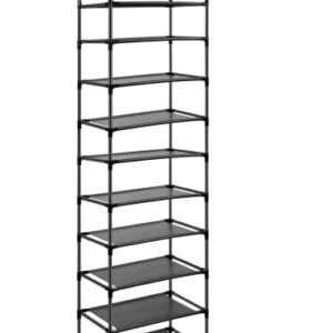 Easyhouse 10 Tier Metal Shoe Rack for Entryway, Closet,Bedroom, Narrow Tall Shelf Organizer for Space Saving Storage