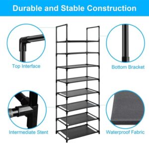 Easyhouse 10 Tier Metal Shoe Rack for Entryway, Closet,Bedroom, Narrow Tall Shelf Organizer for Space Saving Storage