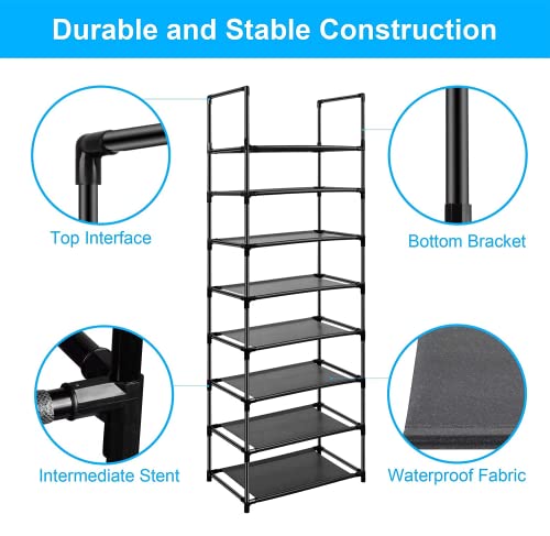 Easyhouse 10 Tier Metal Shoe Rack for Entryway, Closet,Bedroom, Narrow Tall Shelf Organizer for Space Saving Storage