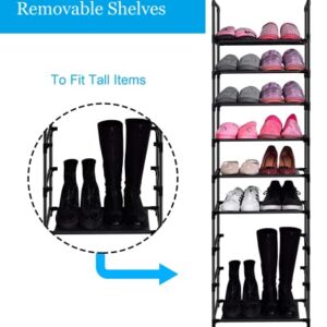 Easyhouse 10 Tier Metal Shoe Rack for Entryway, Closet,Bedroom, Narrow Tall Shelf Organizer for Space Saving Storage