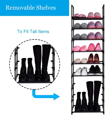 Easyhouse 10 Tier Metal Shoe Rack for Entryway, Closet,Bedroom, Narrow Tall Shelf Organizer for Space Saving Storage