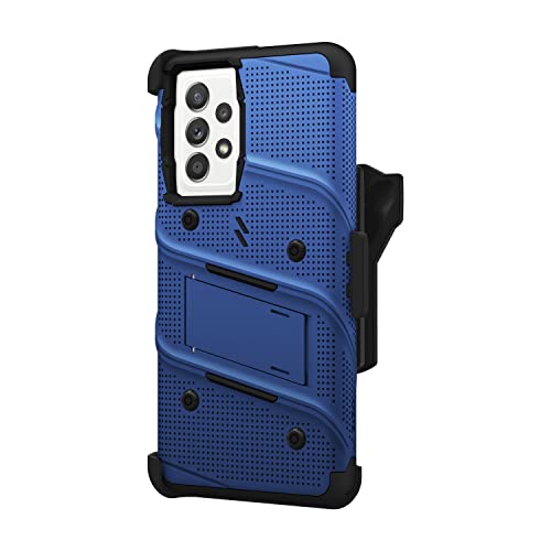 ZIZO Bolt Bundle for Galaxy A53 5G Case with Screen Protector Kickstand Holster Lanyard - Blue