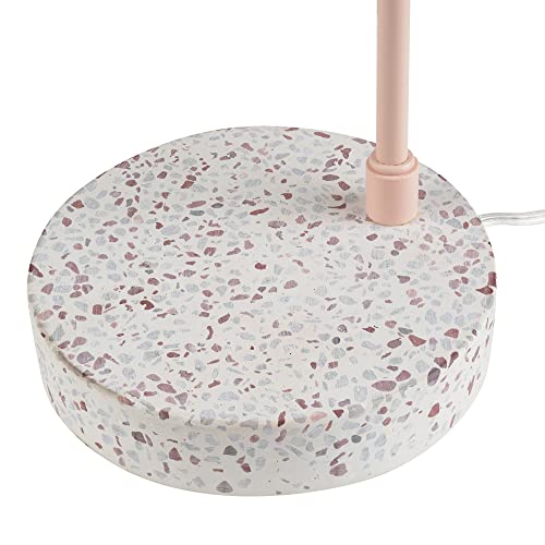 Globe Electric 30292 18" Desk/Table Lamp, Matte Pink, Matte Brass Accent, Terrazzo Base, Adjustable Height, Balance Arm, in-Line Rocker On/Off Switch, Adjustable Lamp, Home Office Accessories