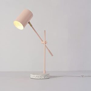 Globe Electric 30292 18" Desk/Table Lamp, Matte Pink, Matte Brass Accent, Terrazzo Base, Adjustable Height, Balance Arm, in-Line Rocker On/Off Switch, Adjustable Lamp, Home Office Accessories