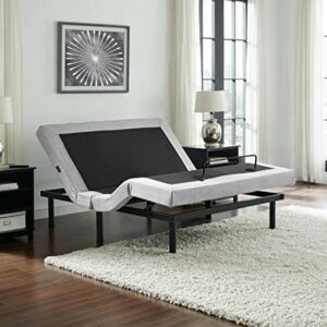 Irvine Home Collection Premium California King Adjustable Bed Base, Zero Clearance, Zero Gravity, Anti-Snore, Programmable Memory Positions, Full Body Massage, USB, Under Bed Lighting, Light Up Remote