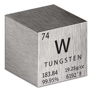 tungsten cube metal density cubes pure metal high density element cube for element collections lab experiment material hobbies heavy small objects experience (tungsten, 1 inch)