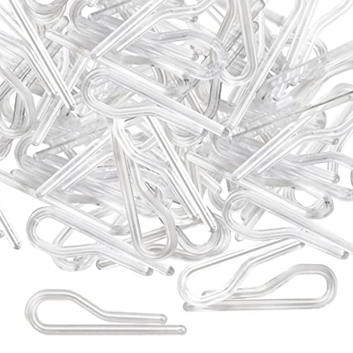 MEETOOT 300pcs Transparent Plastic Alligator Clip 35.5mm Shirt Fixing Packing Clip U Shape Plastic Clothespins for Ties Socks Pants Shirts