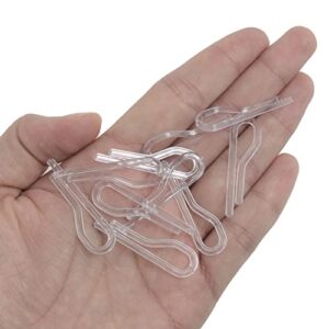 MEETOOT 300pcs Transparent Plastic Alligator Clip 35.5mm Shirt Fixing Packing Clip U Shape Plastic Clothespins for Ties Socks Pants Shirts