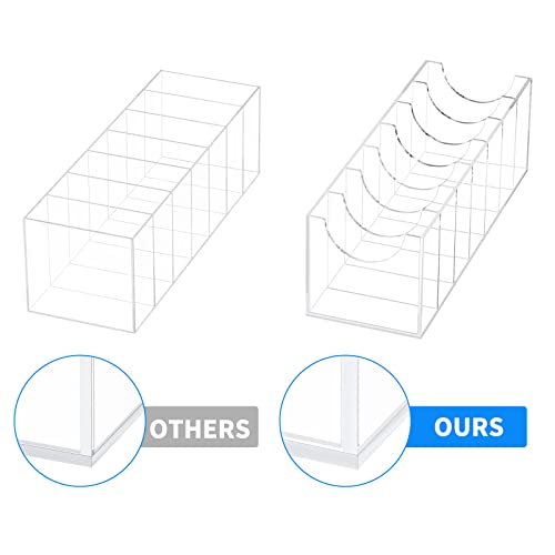 NIUBEE Belt Organizer, Acrylic Belt Storage Holder for The Closet, 7 Compartments Display Case for Tie and Bow Tie