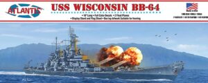 atlantis uss wisconsin bb-64 battleship 1/665 plastic model kit