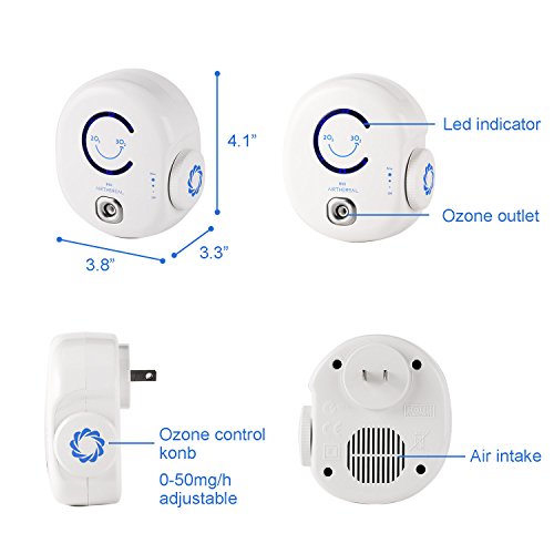 Airthereal Bundle | B50 Mini Ozone Generator and B50-PRO Mini Ozone Generator with Negative Ion - Plug-in Odor Eliminator Disinfecting Machine