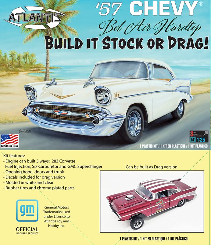 Atlantis 1957 Chevy bel air Plastic Model kit 1/25 Made in The USA