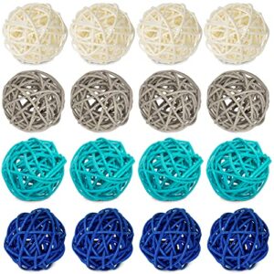 futureplusx 16 pcs decorative balls, 2 inches rattan balls wicker rattan balls orbs bowl fillers home decor