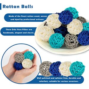 FUTUREPLUSX 16 PCS Decorative Balls, 2 Inches Rattan Balls Wicker Rattan Balls Orbs Bowl Fillers Home Decor